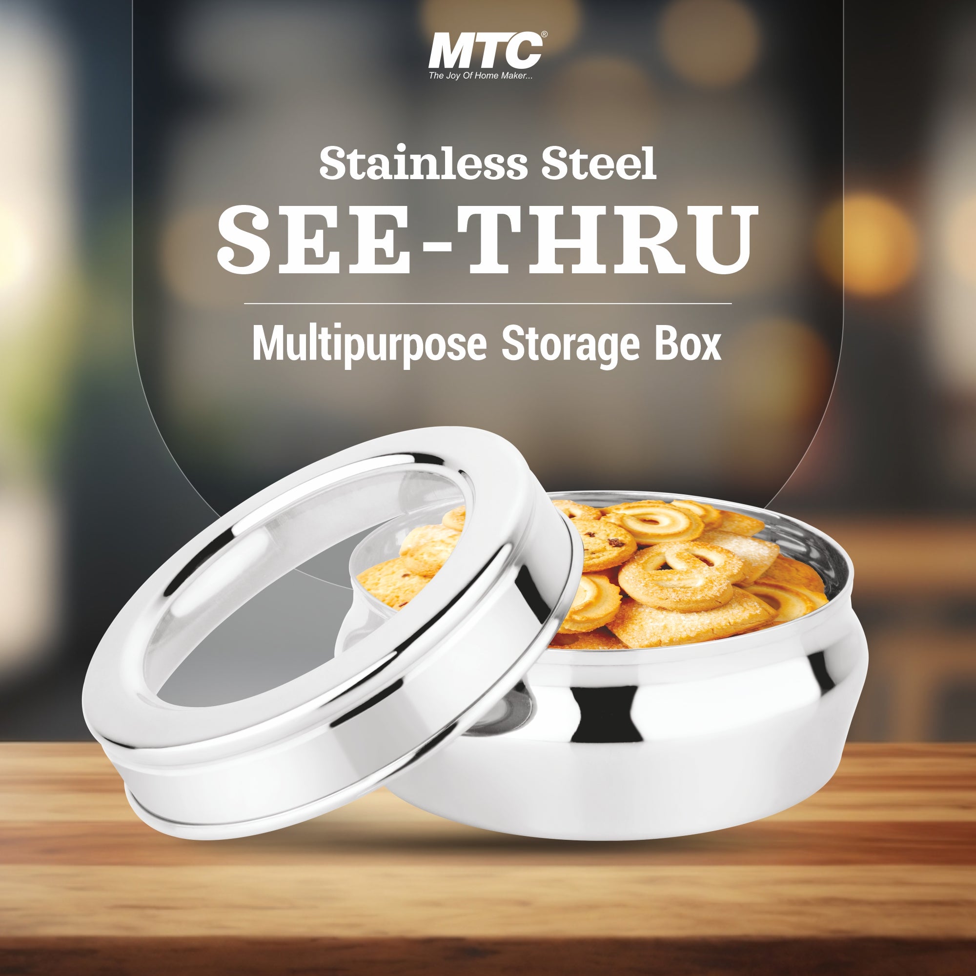 Stainless Steel Storage Container With See Through Lid | Slim and Slee ...